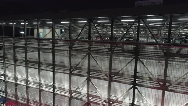 Aerial view of modern large public parking garage. - Stock Video ...