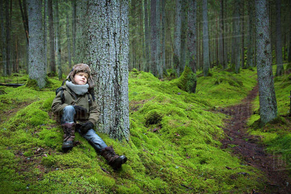 Boy in forest - Royalty-free Stock Photo | Dissolve
