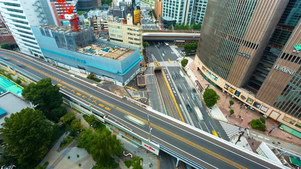 Time-lapse of busy roads and bridges in Ginza, Tokyo, Japan - 4K ...