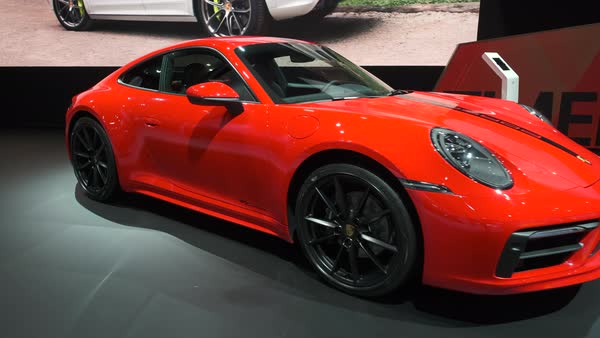 BRUSSELS, BELGIUM - JANUARY 9, 2020: Porsche 911 Carrera 2 Coupé (992 ...