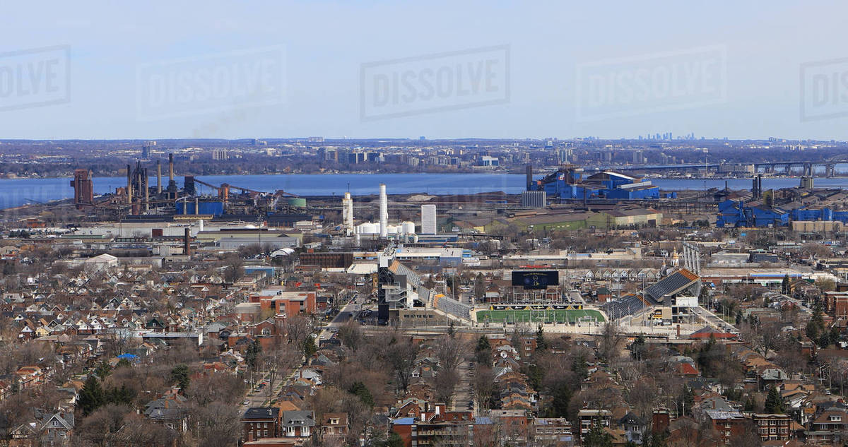 View of Hamilton and Burlington from the Niagara escarpment - Royalty ...