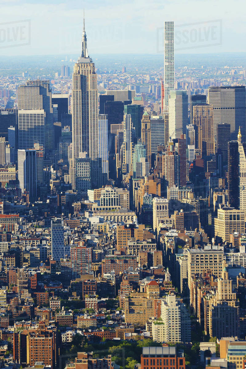 Vertical view of Midtown Manhattan at dusk - Royalty-free Stock Photo ...