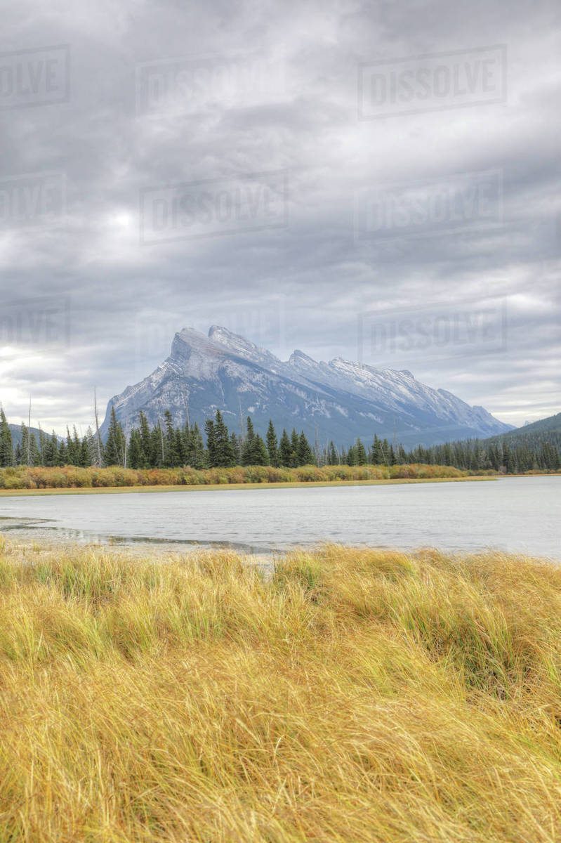 Vertical of Mount Rundle near Banff, Canada - Royalty-free Stock Photo ...