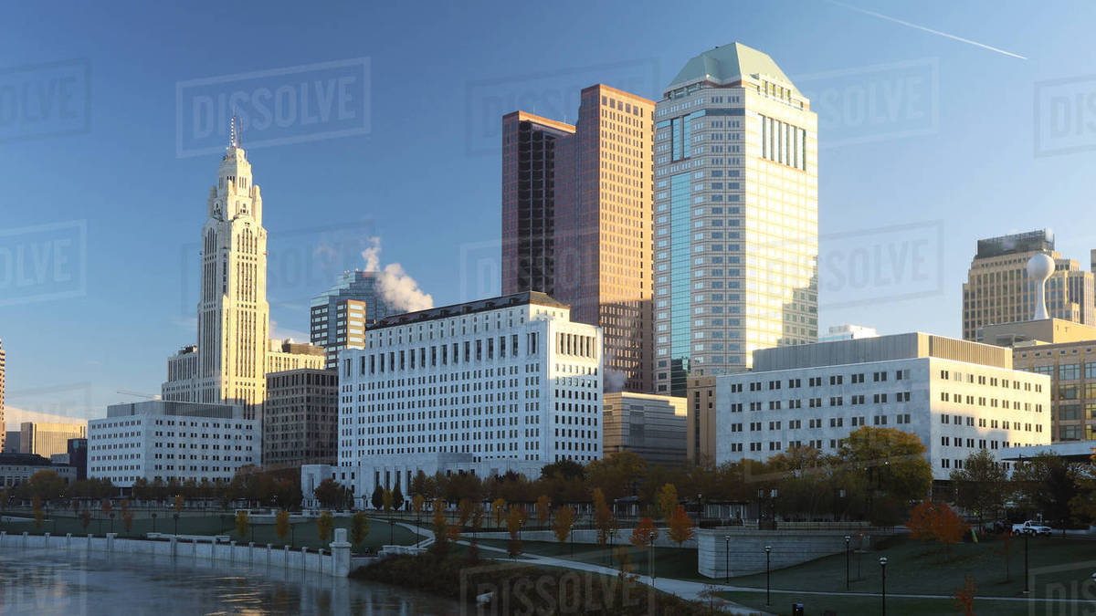 Columbus, Ohio city center on a beautiful morning - Royalty-free Stock ...