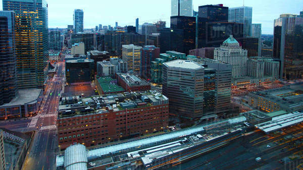 Aerial of downtown Toronto, Canada at early morning - Royalty-free ...