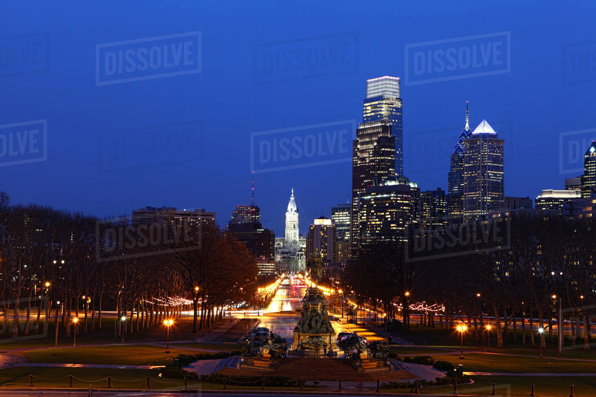 Night scene of the city of Philadelphia - Royalty-free Stock Photo ...