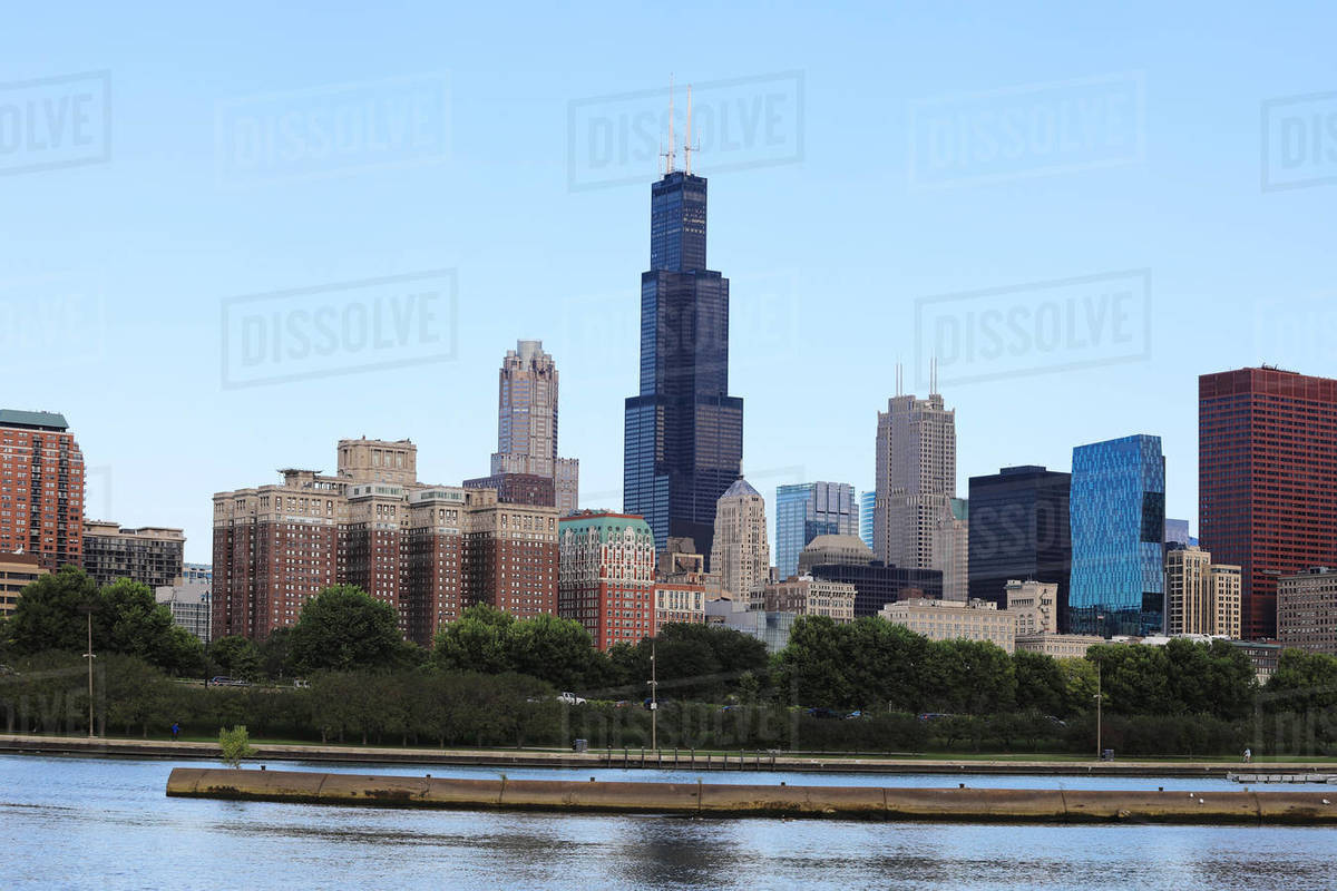 A View of Chicago skyline on a sunny day - Royalty-free Stock Photo ...