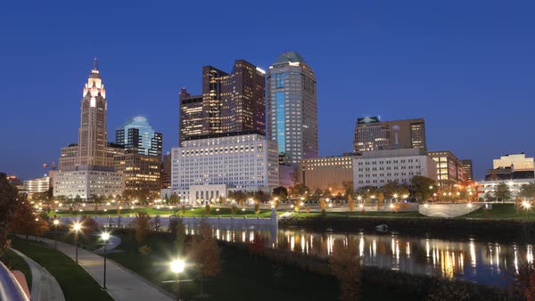 Looped day to night timelapse of Columbus, United States 4K - Stock ...