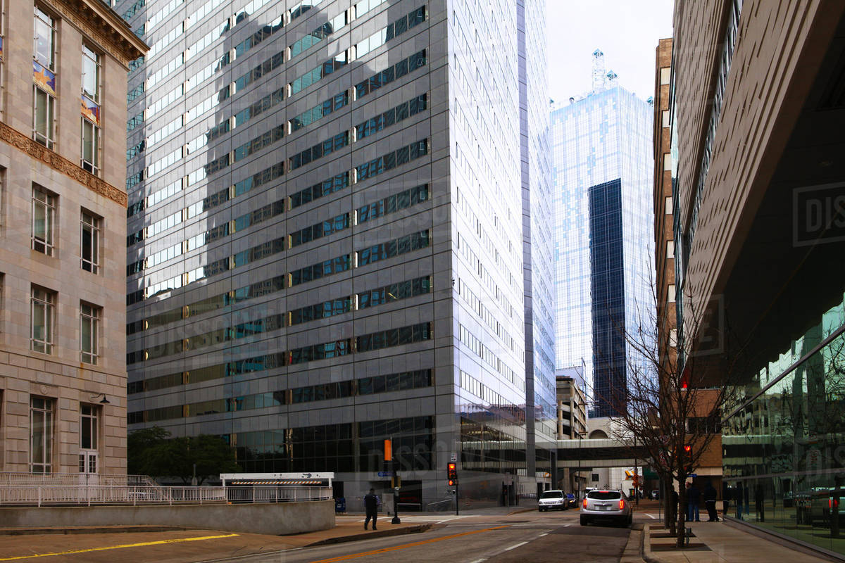 Street scene from Dallas, Texas - Stock Photo - Dissolve