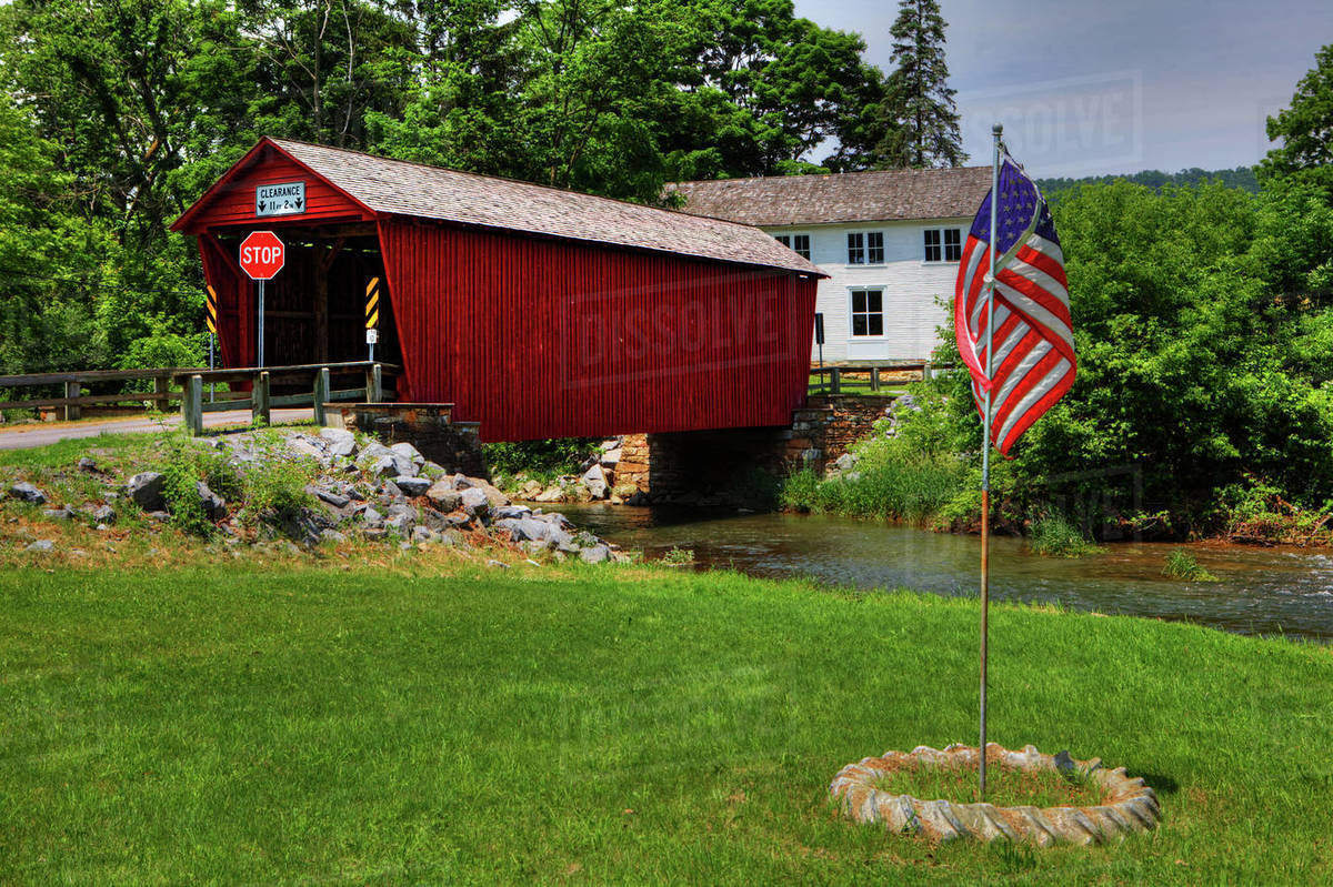 The Logan Mills Covered Bridge in Pennsylvania - Royalty-free Stock ...
