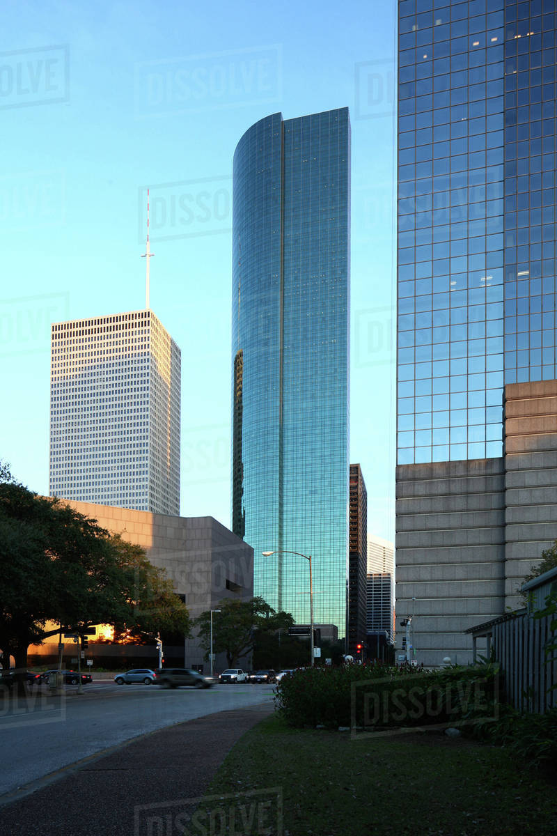 Vertical view of a Houston street scene - Royalty-free Stock Photo ...