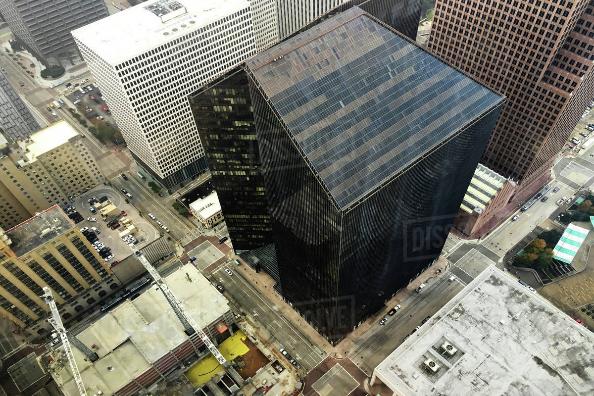 Vertical aerial view of Houston, Texas city center - Royalty-free Stock ...