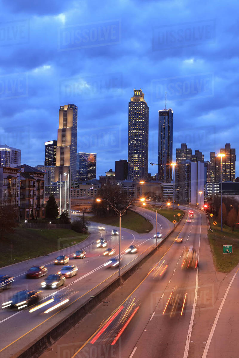 A Vertical of Atlanta, Georgia city center at sunset - Royalty-free ...