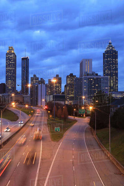 A Vertical of Atlanta, Georgia skyline at sunset - Royalty-free Stock ...