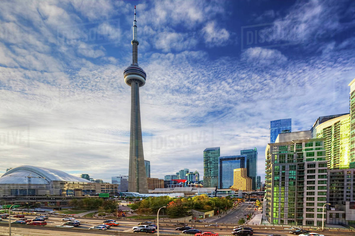 Toronto city center with expressway in foreground - Royalty-free Stock ...
