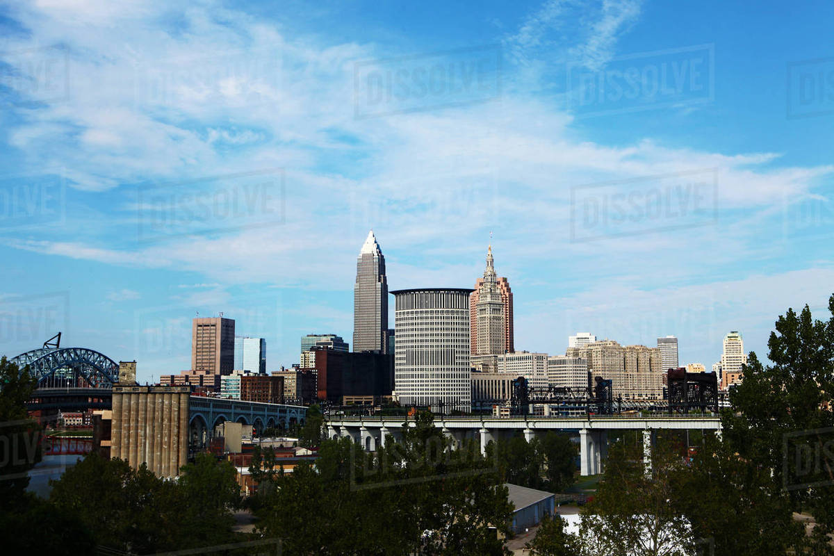 View of the skyline of Cleveland, Ohio - Royalty-free Stock Photo ...