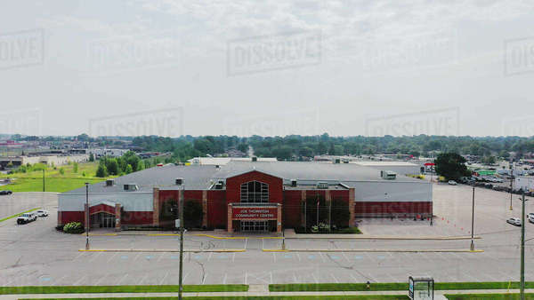 An aerial of the Joe Thorton Community Centre in St Thomas, Ontario ...