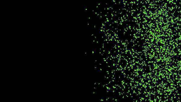 Animated crumbling, dissolving, breaking apart wall of green screen ...