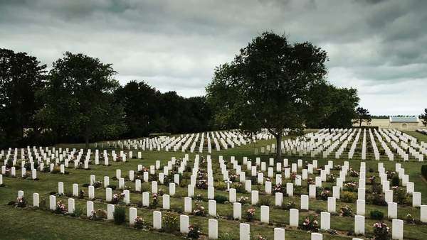 A memorial cemetery of Canadian soldiers of world war II. The graveyard ...