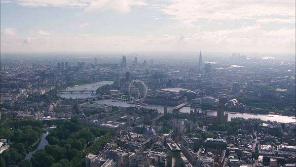 Epic aerial view of the city of London and all it's landmarks - Stock ...