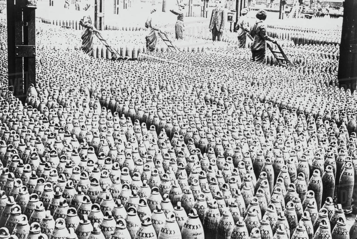Magic lantern slide circa 1900.Victorian. Bomb making factory WW1 ...