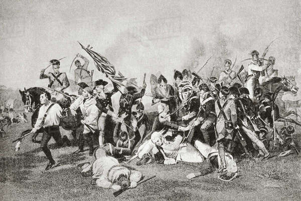The death of Johann de Kalb,1780, at the Battle of Camden during ...