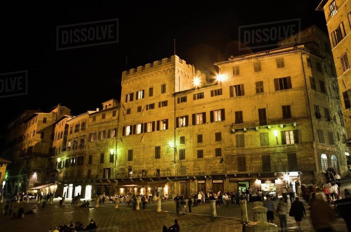 Piazza Del Campo At Night - Stock Photo - Dissolve