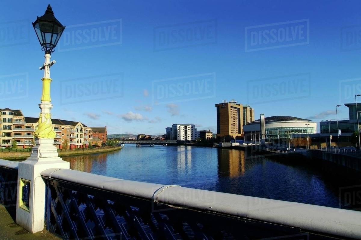 Buildings At The Waterfront, Waterfront Hall, Queens Bridge, Belfast ...