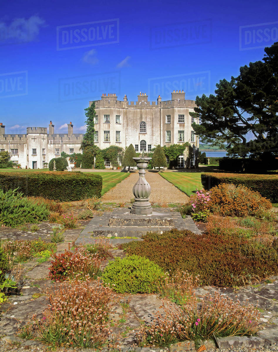 Glin Castle, Co Limerick, Ireland; Sundial Terrace At An 18Th Century ...