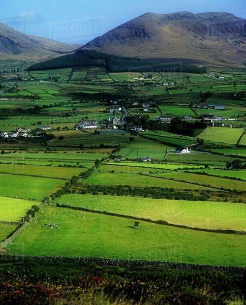 High Angle View Of Buildings In A Village, Mourne Mountains, County ...