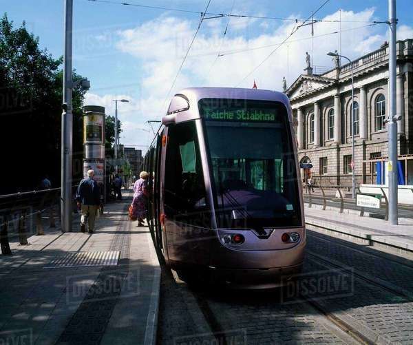 Saint Stephen's Green, Dublin, Co Dublin, Ireland; Dublin Light Rail ...