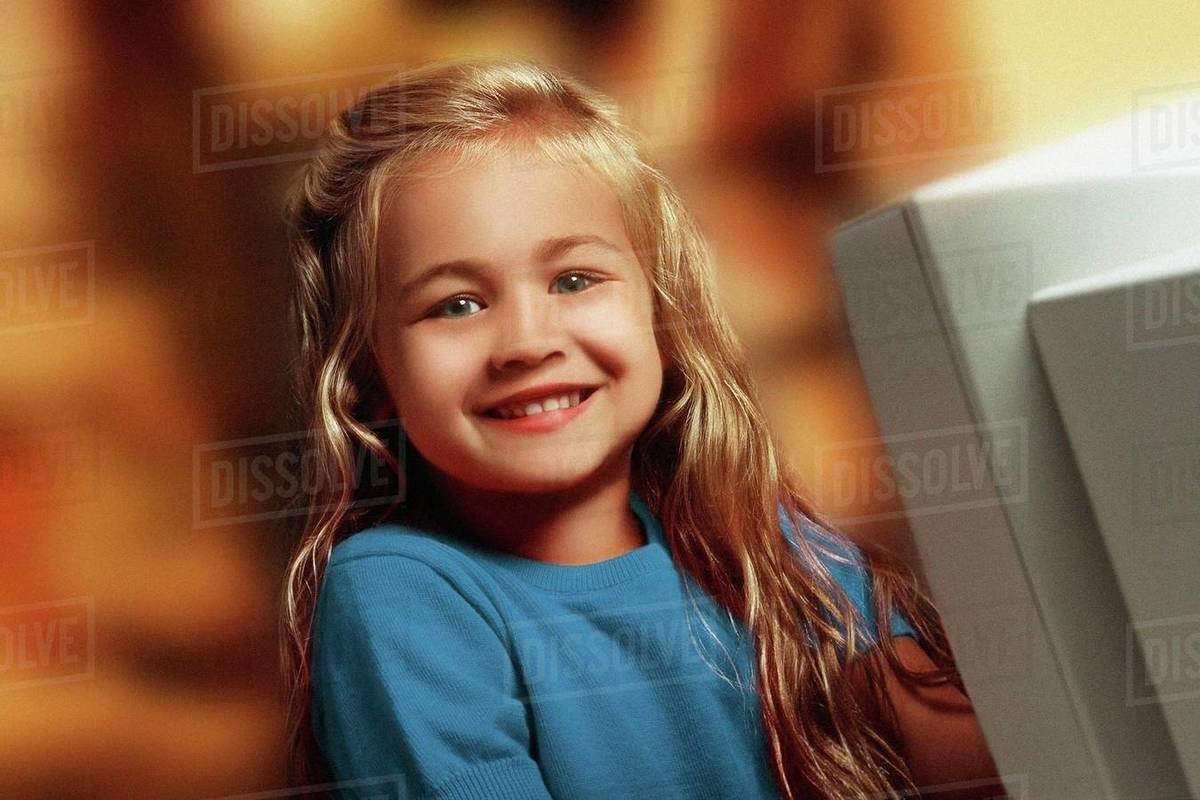 Child In Front Of Computer - Royalty-free Stock Photo | Dissolve