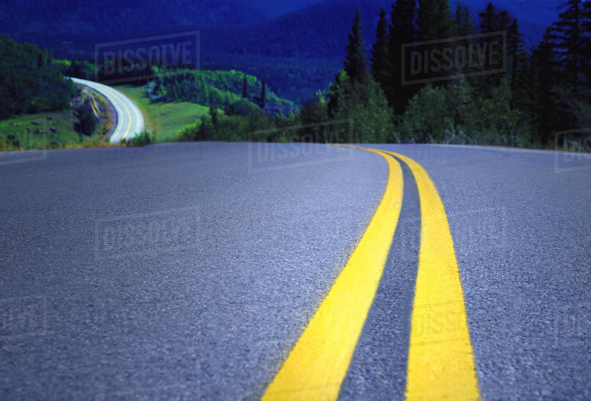 Double Lines On A Road - Royalty-free Stock Photo | Dissolve