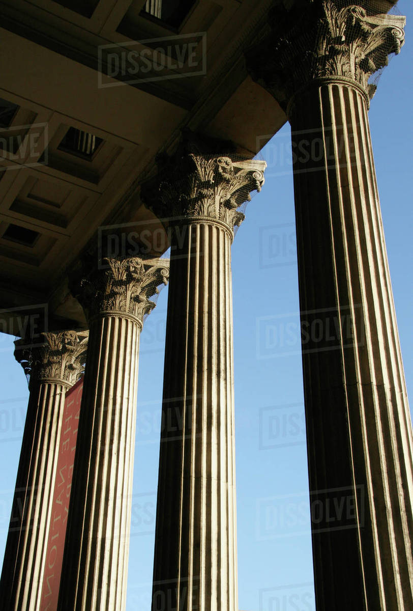 Colonnade Of National Gallery, London,England,Uk - Stock Photo - Dissolve