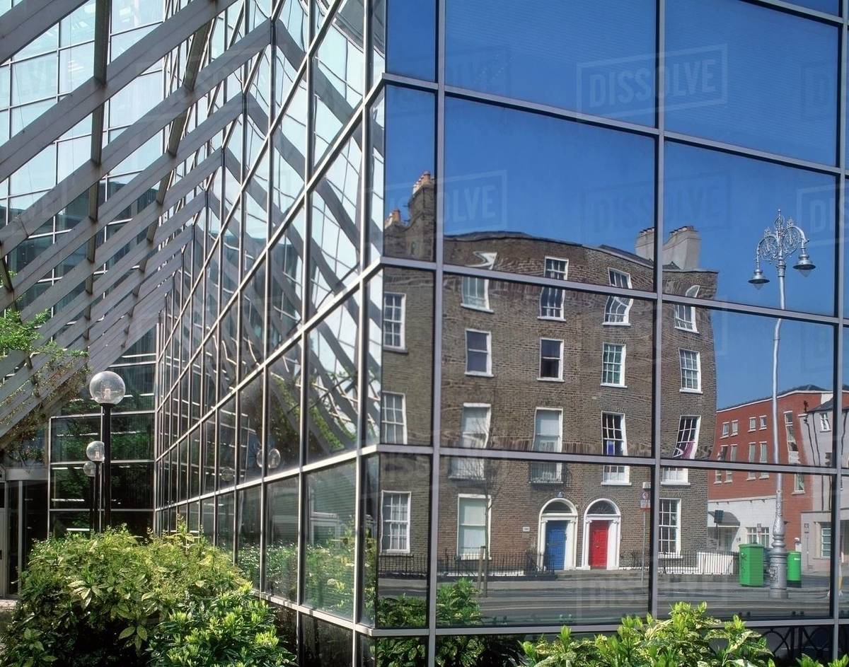 Baggot Street, Dublin, Ireland, Georgian Buildings Reflected In The ...