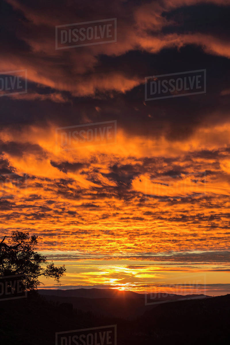 Sunset from Turtleback Dome, Yosemite National Park; California, United ...