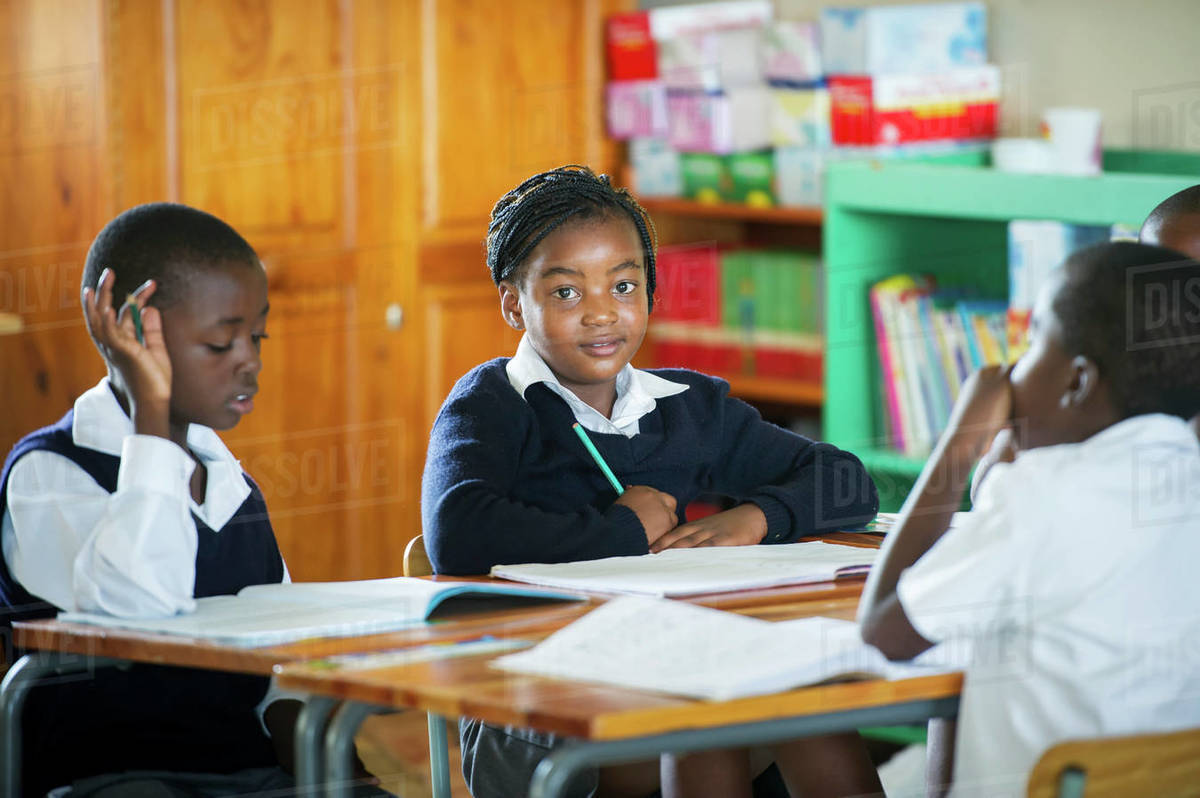 Young Students Working In A Classroom; Hammanskraal, Gautang, South ...