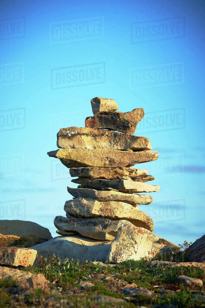 Inukshuk; Cambridge Bay, Nunavut, Canada - Royalty-free Stock Photo ...