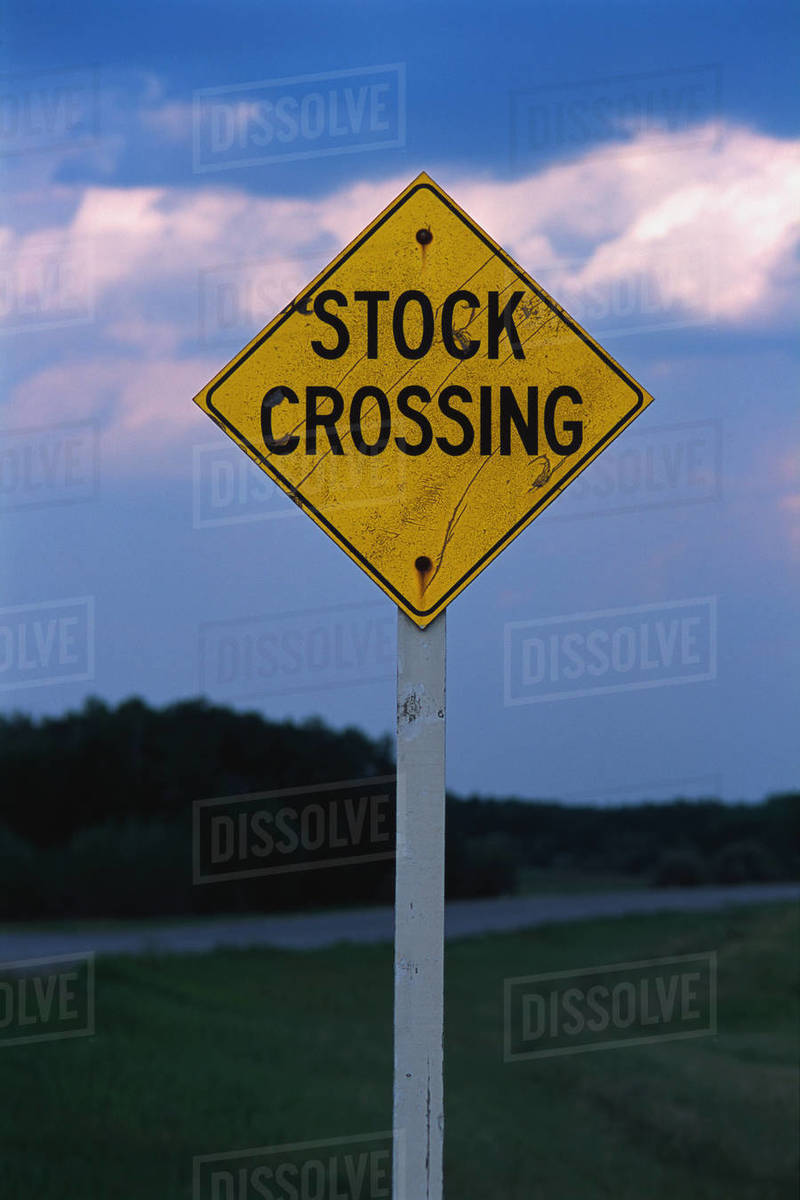 Stock Crossing Sign On Small Road - Royalty-free Stock Photo | Dissolve