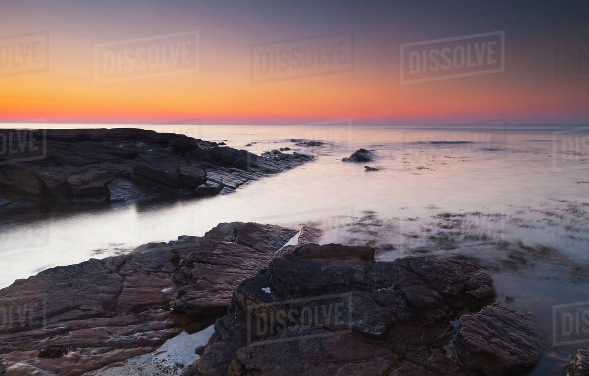 Grobust Beach at dusk; Orkney, Scotland - Royalty-free Stock Photo ...