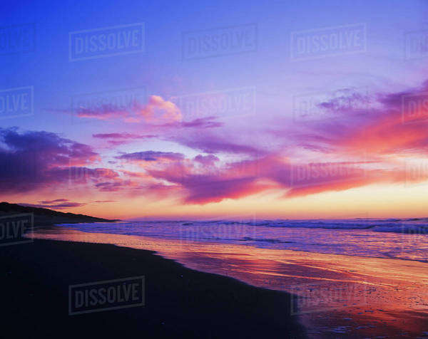 Colours of a sunset colour Indian Beach; Cannon Beach, Oregon, United ...