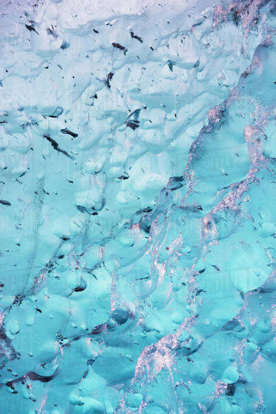 Close up of ice surface of iceberg broken off Mendenhall Glacier ...