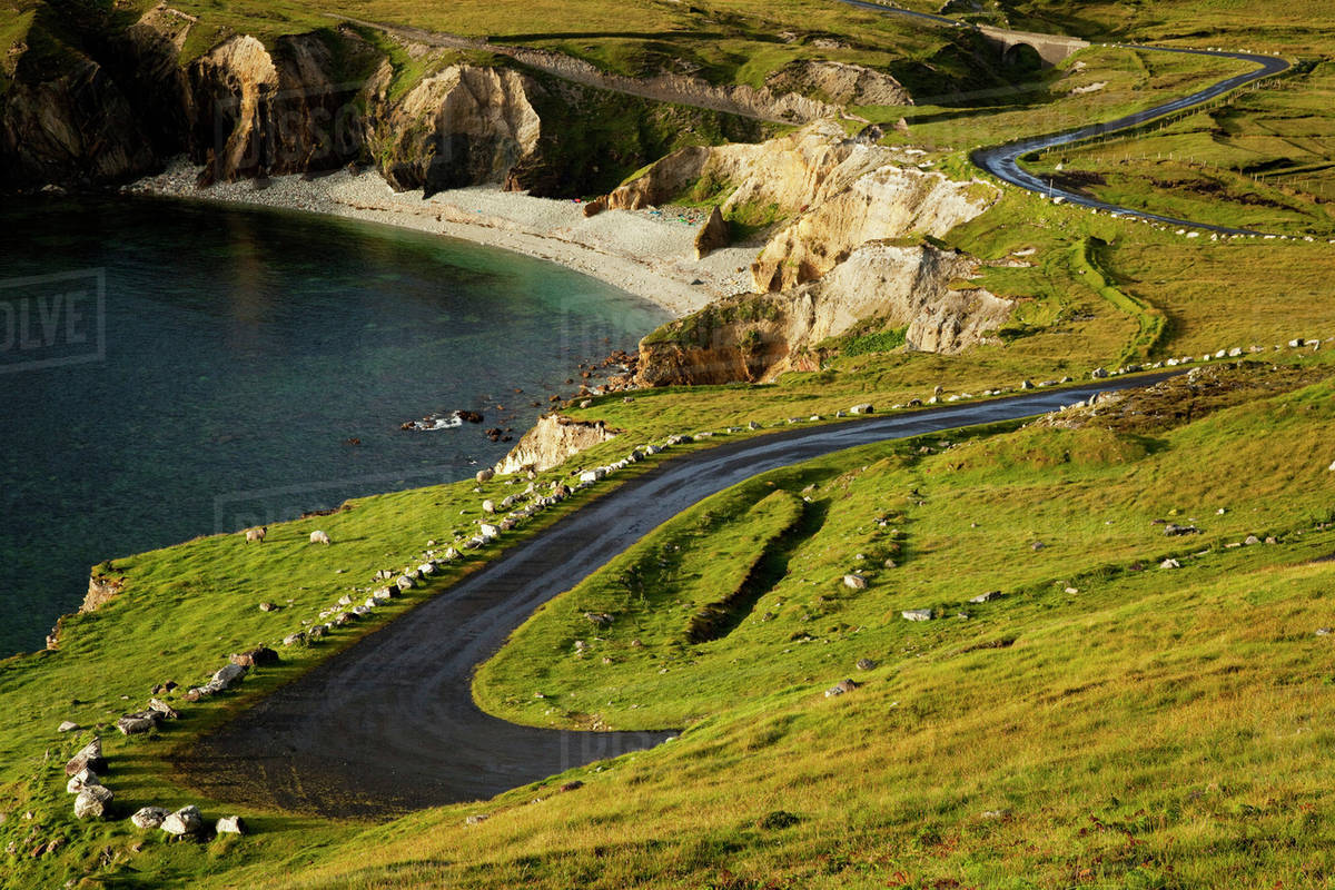 The Atlantic Drive on Achill Island; County Mayo, Ireland - Stock Photo ...