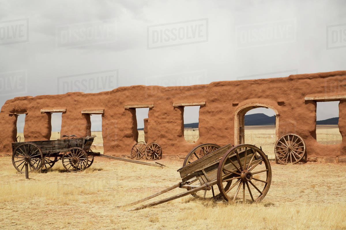 Old wagons at Fort Union National Monument,; New Mexico, United States ...