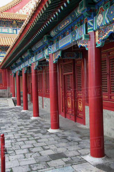 Colourful and ornate building with chinese architecture;Forbidden city ...