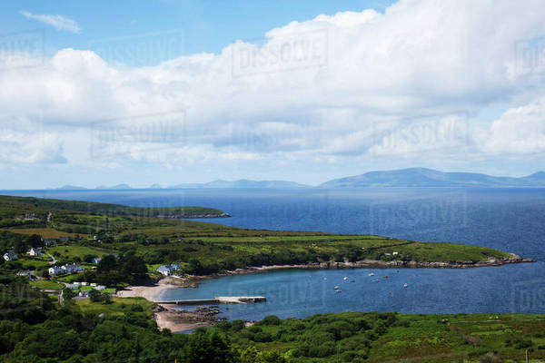 Kells harbour and beach from ring of kerry;County kerry, ireland ...