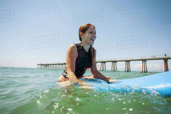 A woman with a bodyboard at hermosa beach;California united states of ...