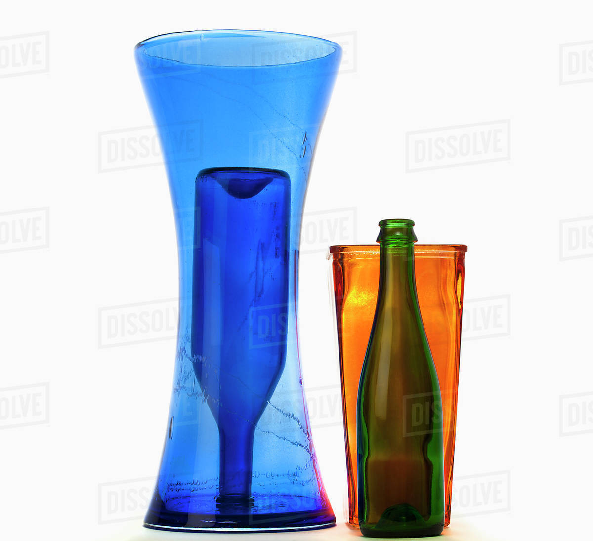 Colourful glassware on a white background;Chiang mai thailand - Stock ...