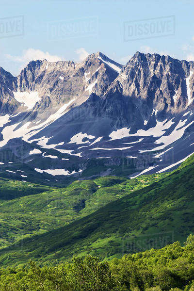 Rugged Mountains On Hallo Bay, Katmai Naional Park, Alaska Peninsula ...