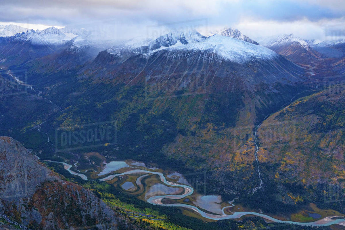 Aerial photos of the mountains surrounding Whitehorse, the capital of ...